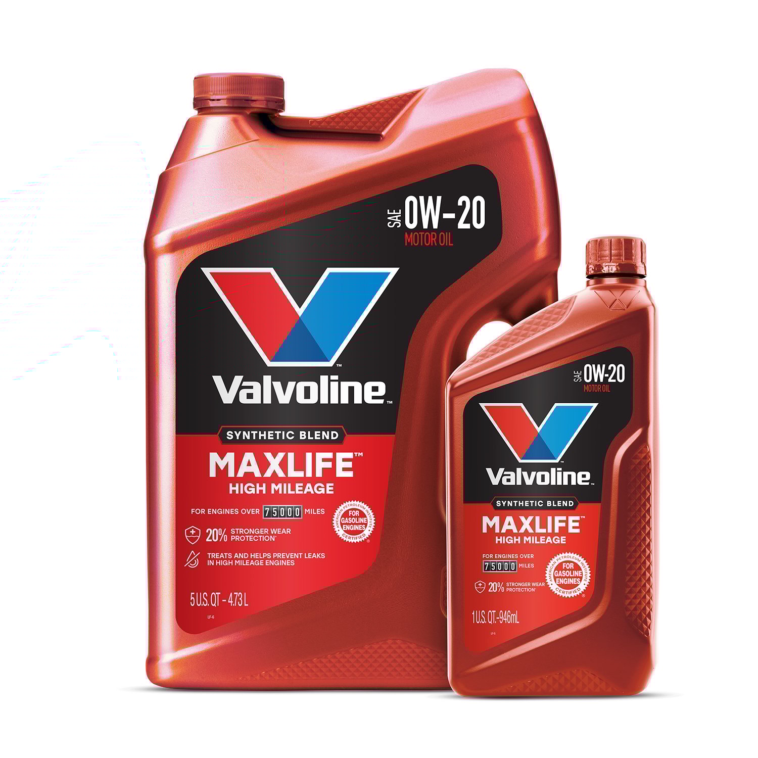 MaxLife High Mileage Synthetic Blend Motor Oil SAE 0W-20 - Valvoline ...